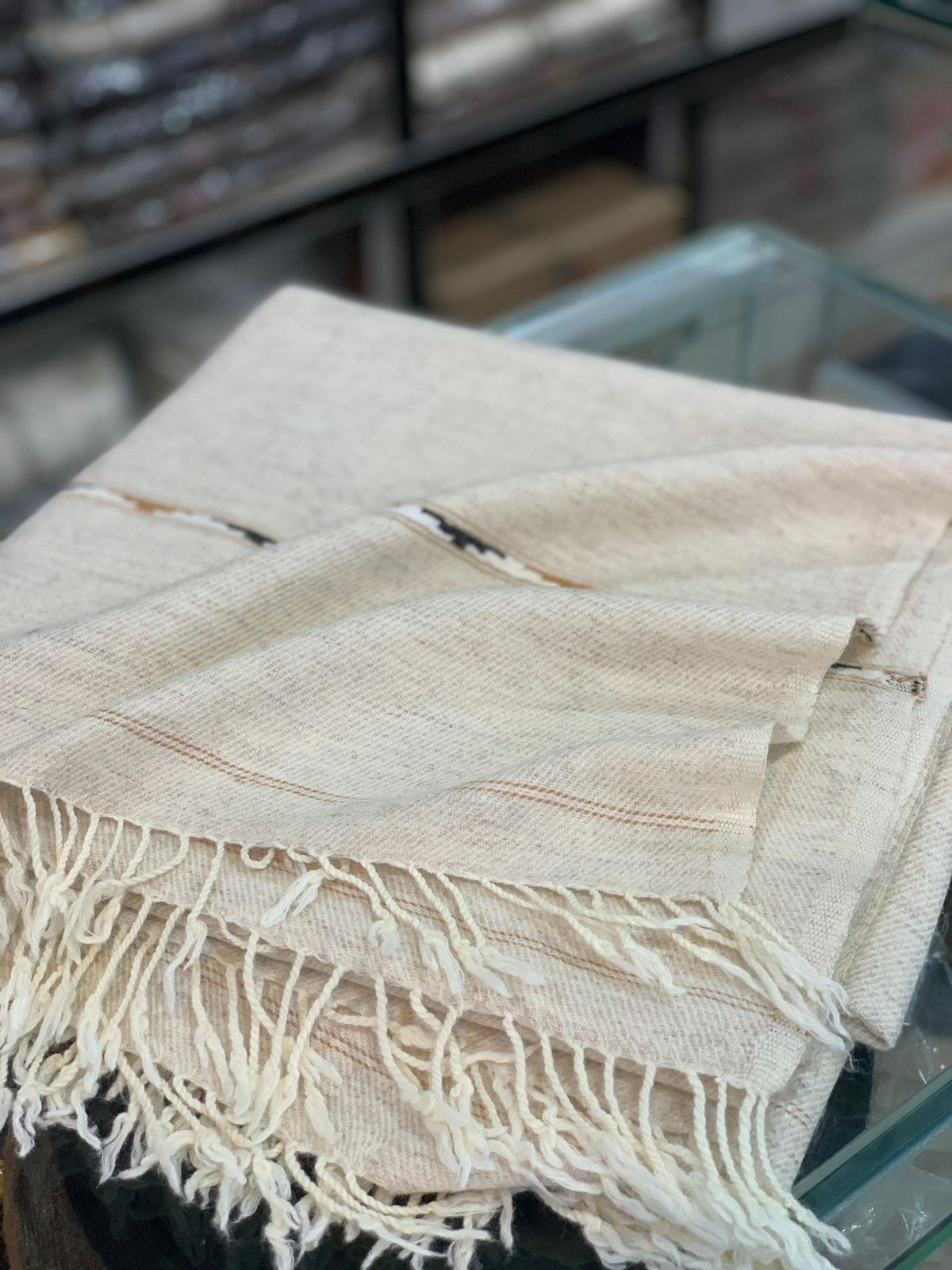 Angora shawl cream colour – Crafted Sole